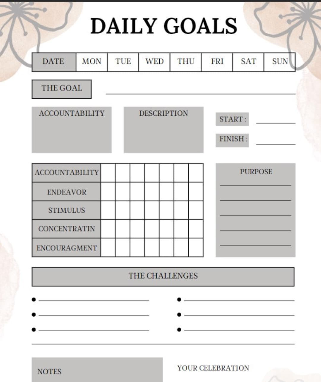 Daily Goals Planner/tracker/youcan / Goals Tracker/ Digital - Etsy