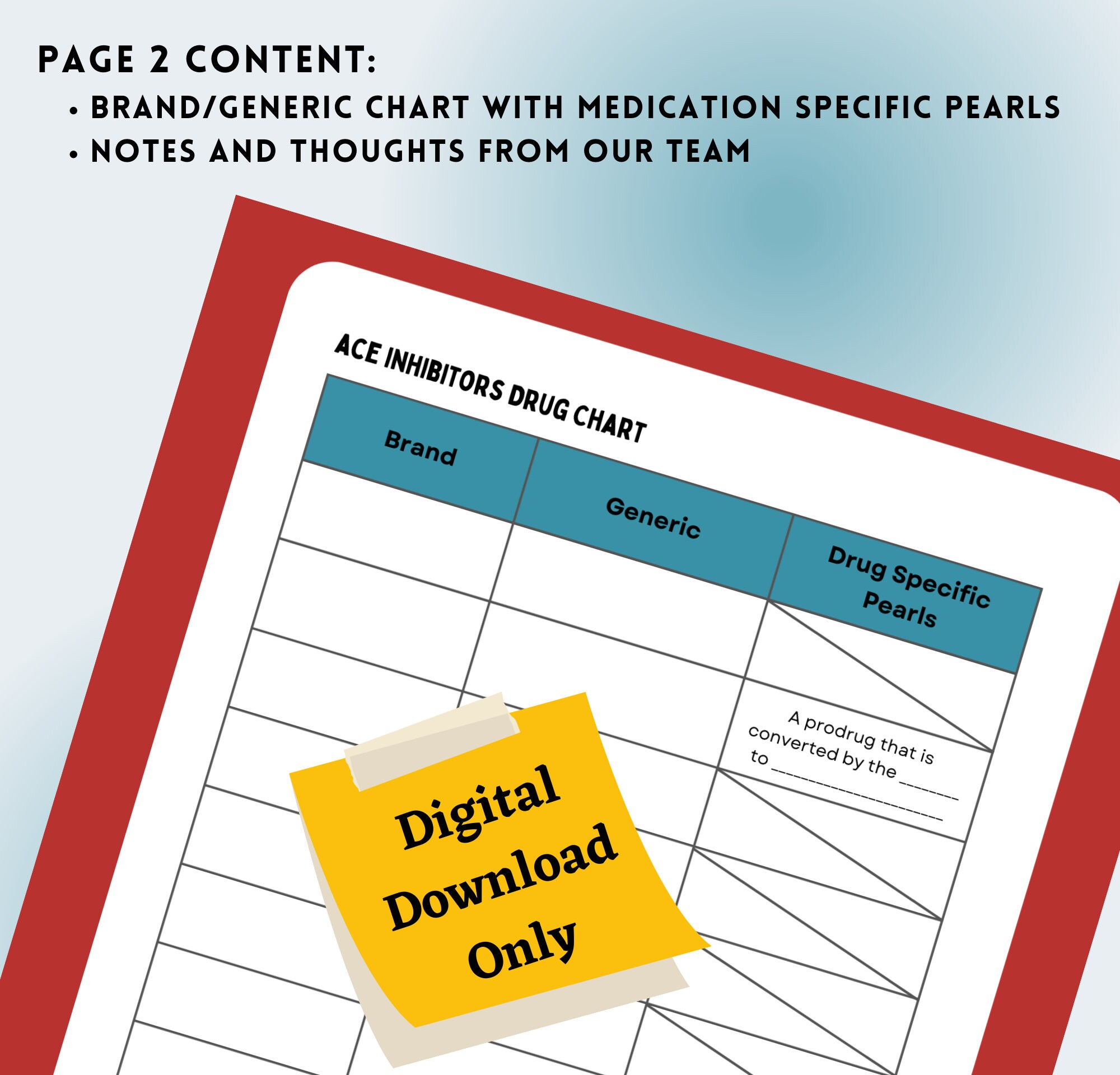Pharmacology and Pharmacy Worksheet ACE Inhibitors 2 Pages Digital ...