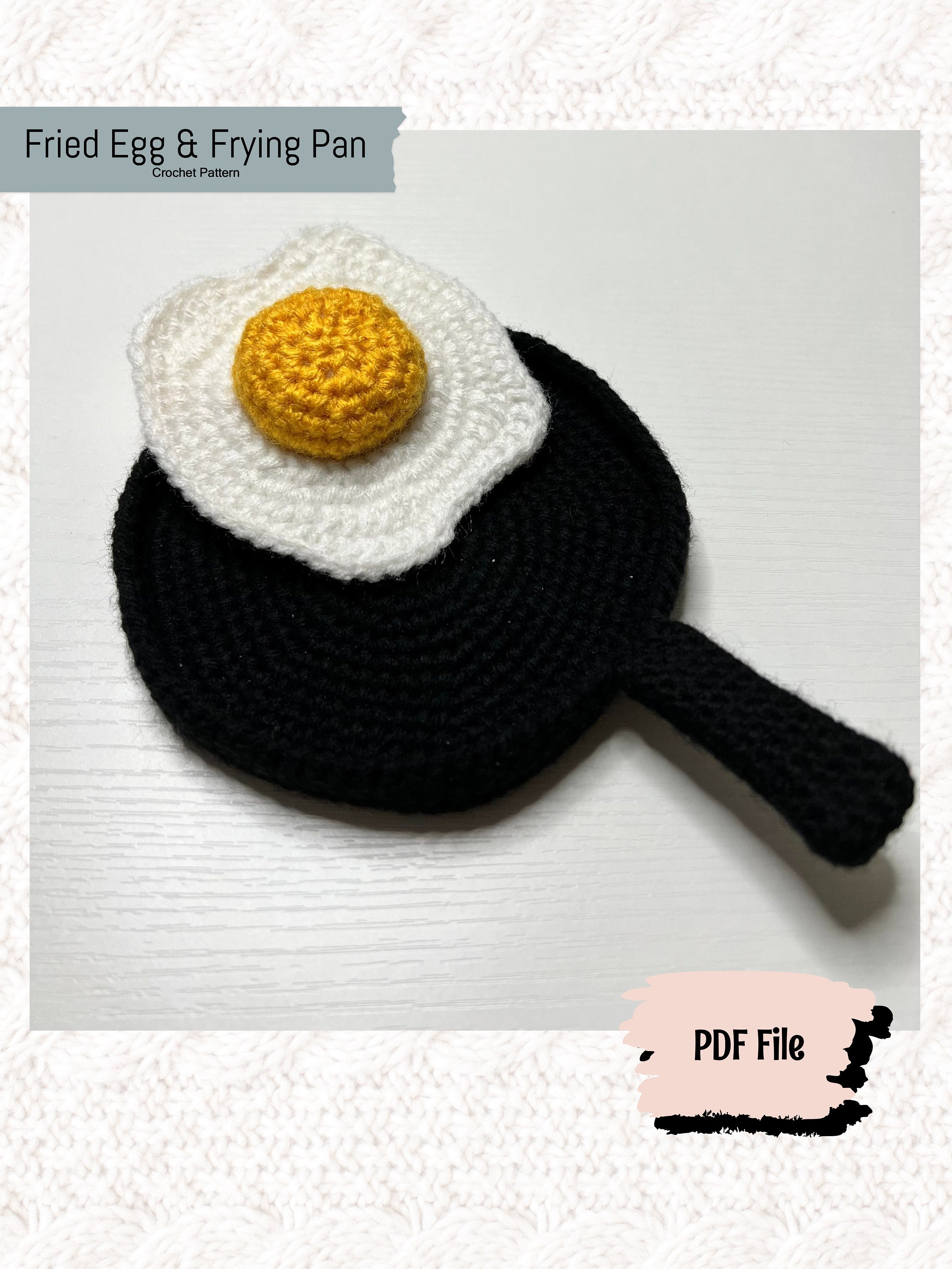 Fried Egg and Frying Pan Crochet Pattern - Cute - Toy - Plush - Gift ...