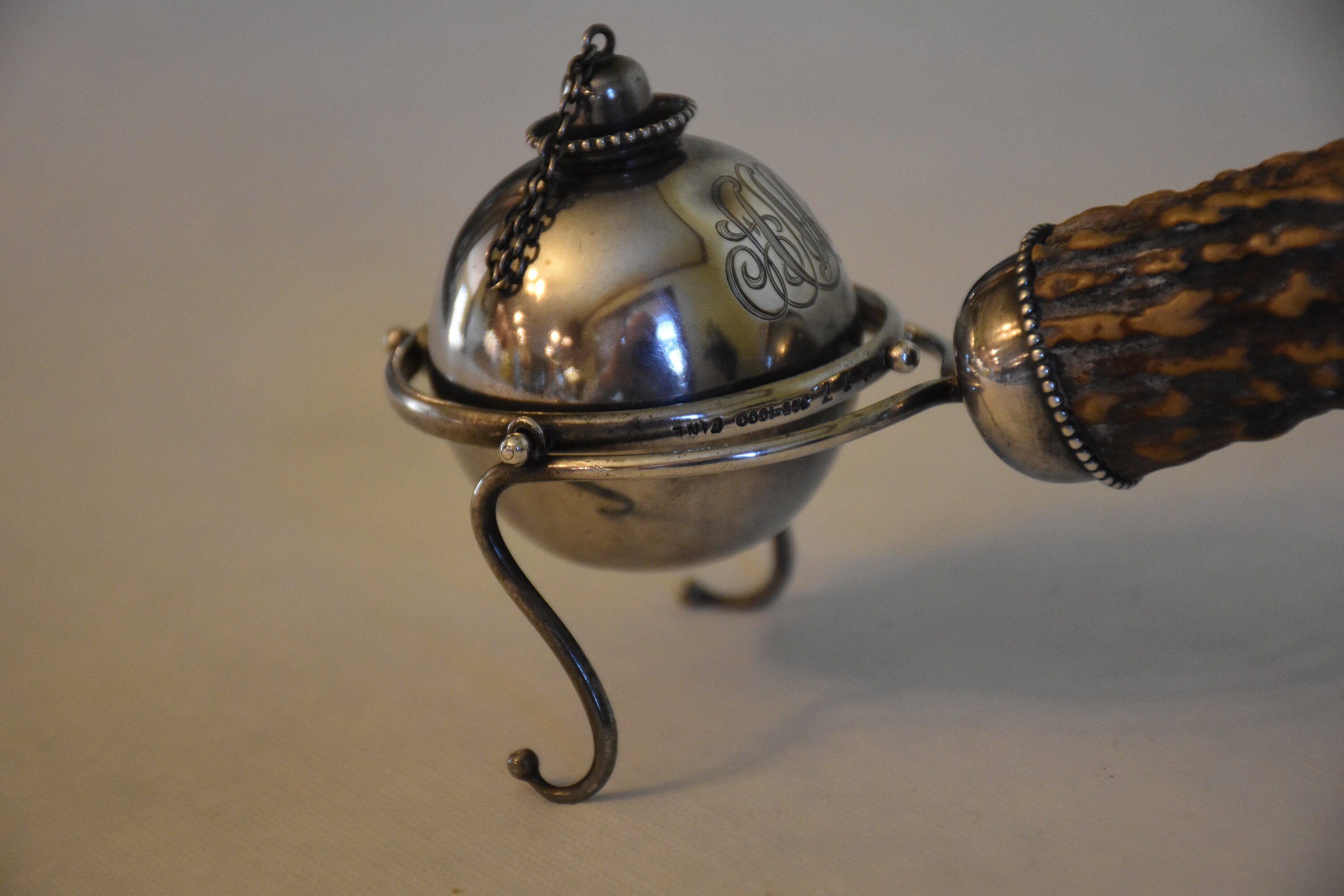 Cigar Lighter Gimbal Style Sterling Silver Antler Handle Antique - Etsy