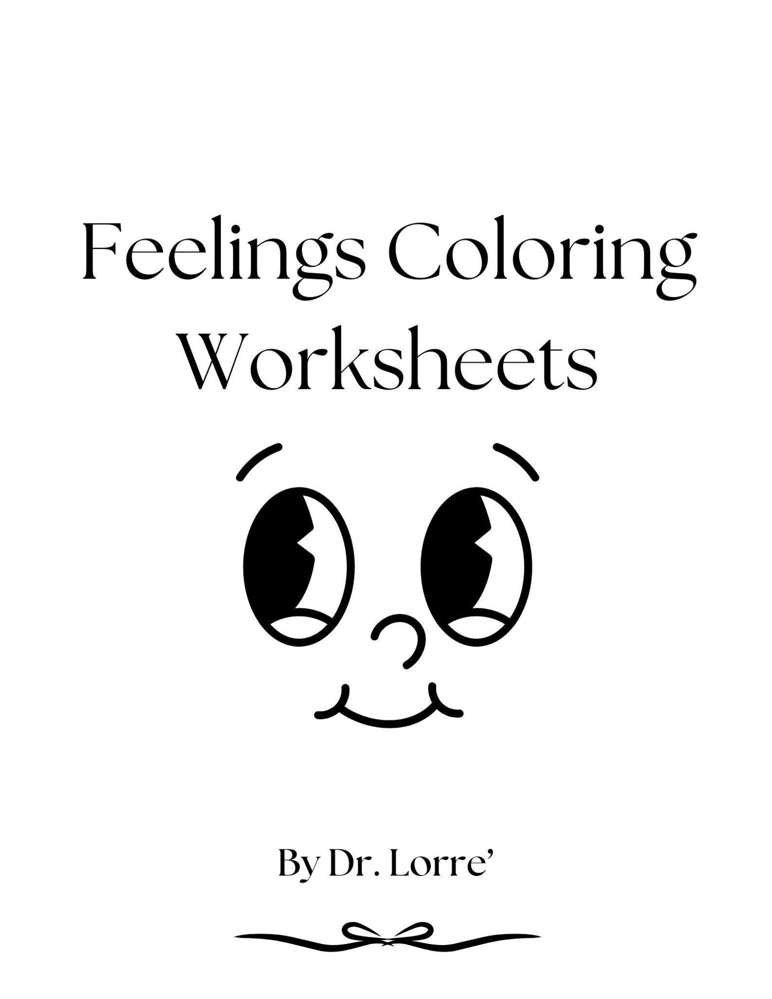 Custom Digital Downloads, Feelings Coloring Worksheets, Preschool ...