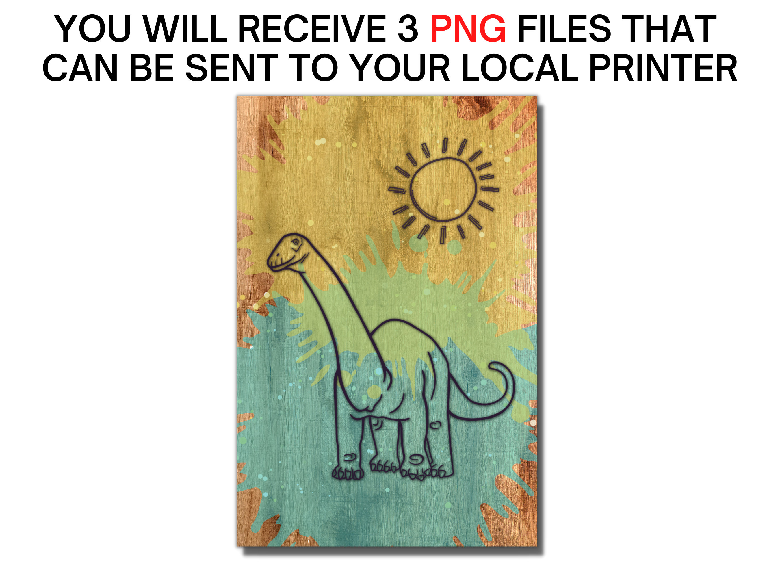 Printable Brontosaurus Dinosaur Wall Art, Multiple Size Options Instant ...