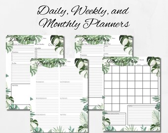 Monstera Daily Planner - Etsy