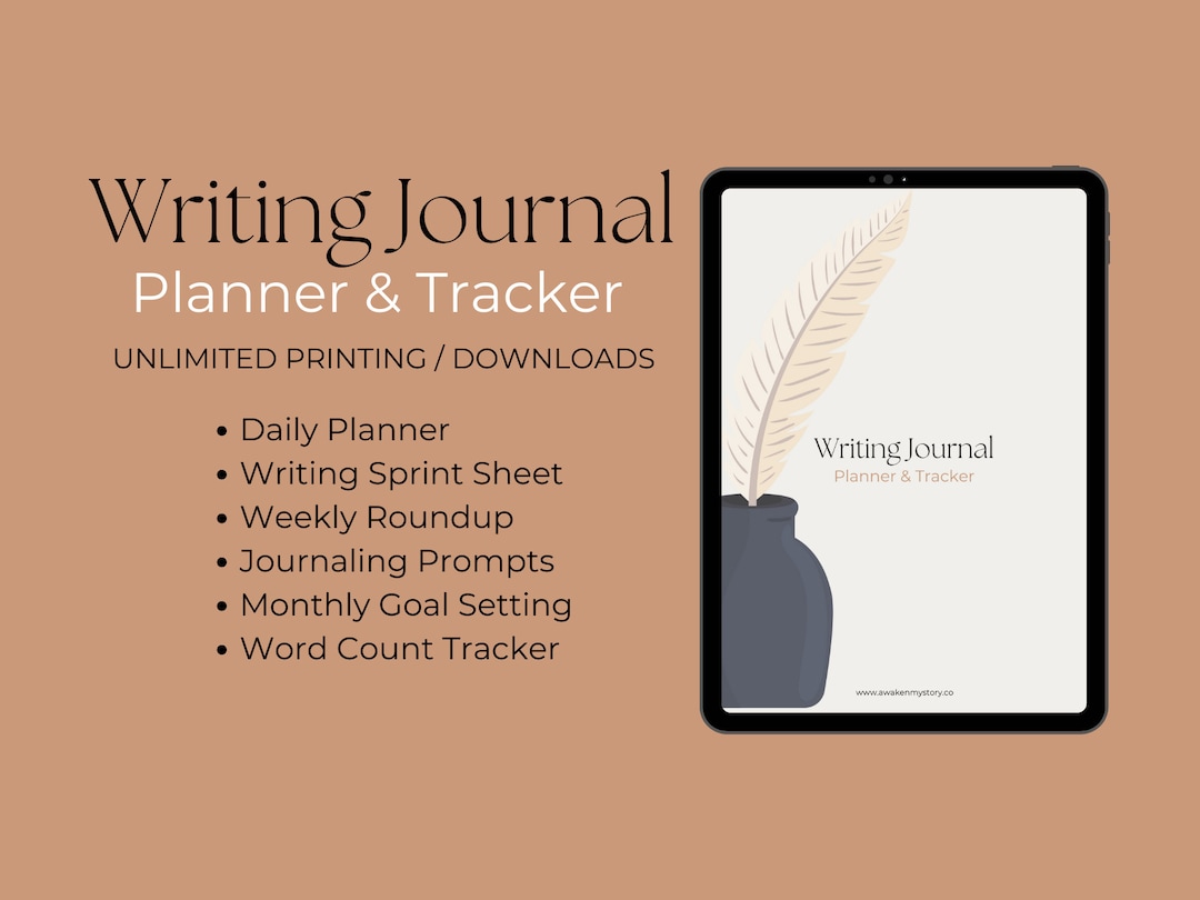 Writing Journal, Planner & Tracker | Digital Download | Daily Planner ...