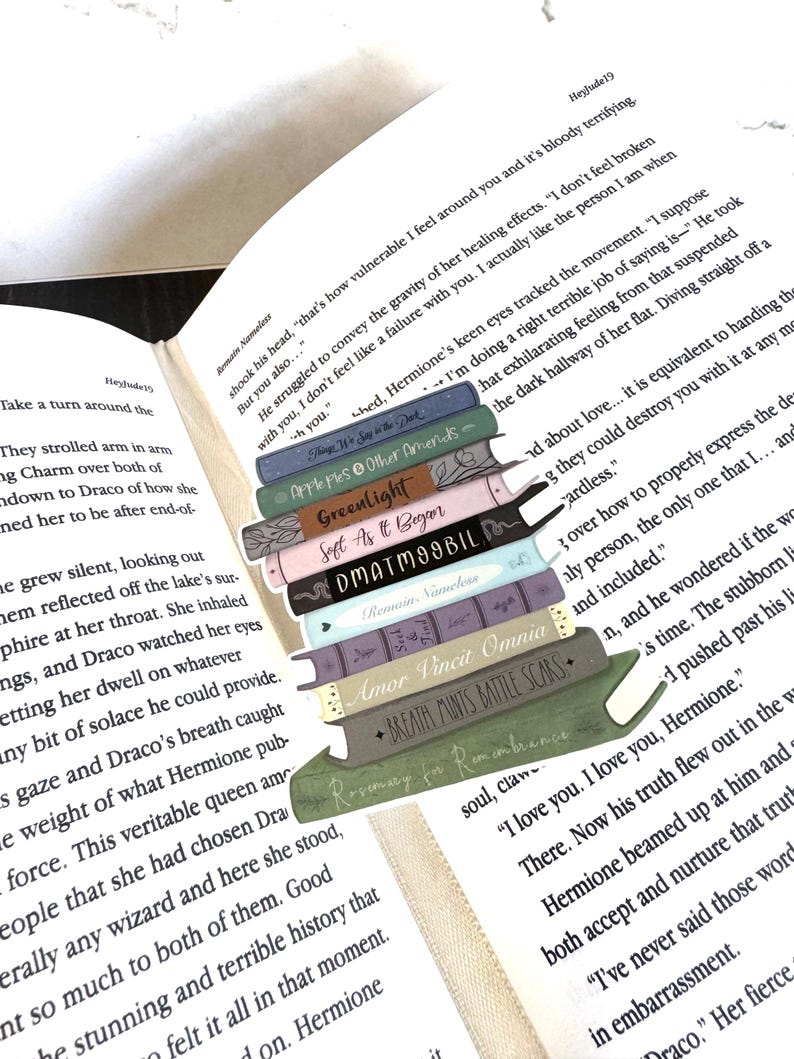 Dramione Book Stack Sticker - Fanfiction - for Water Bottle, Kindle ...