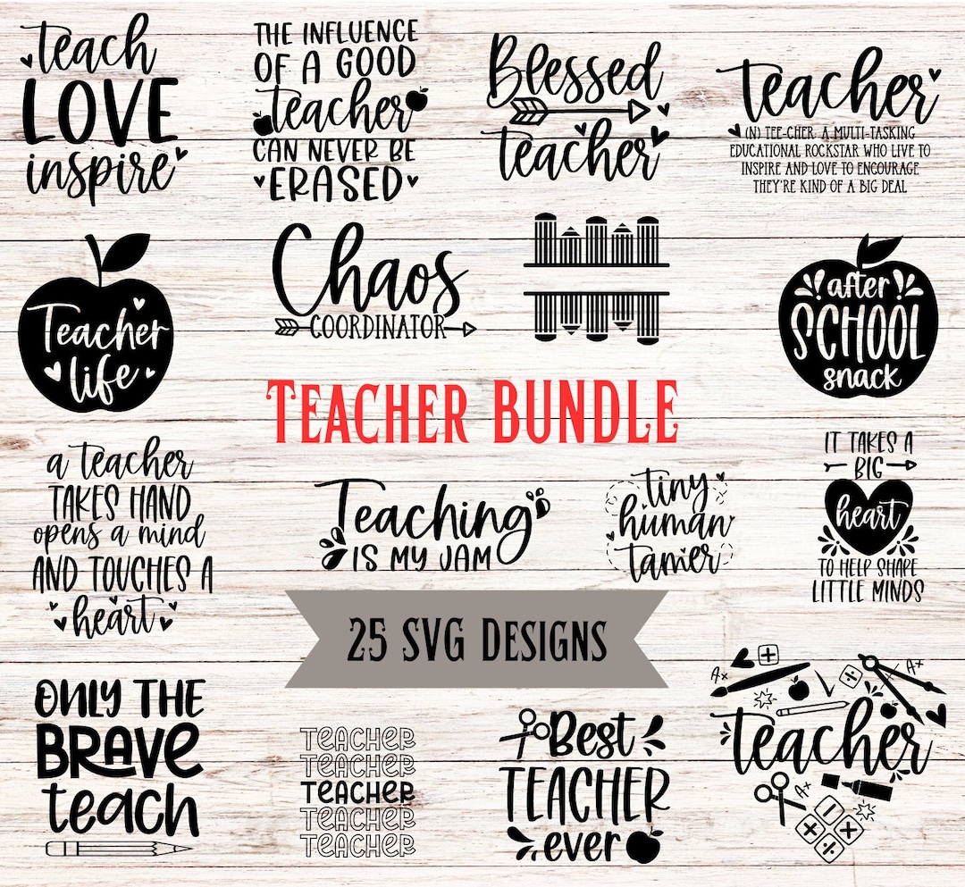 30 Teacher Bundle Svg Files, Teaching is My Jam Svg, Teacher ...