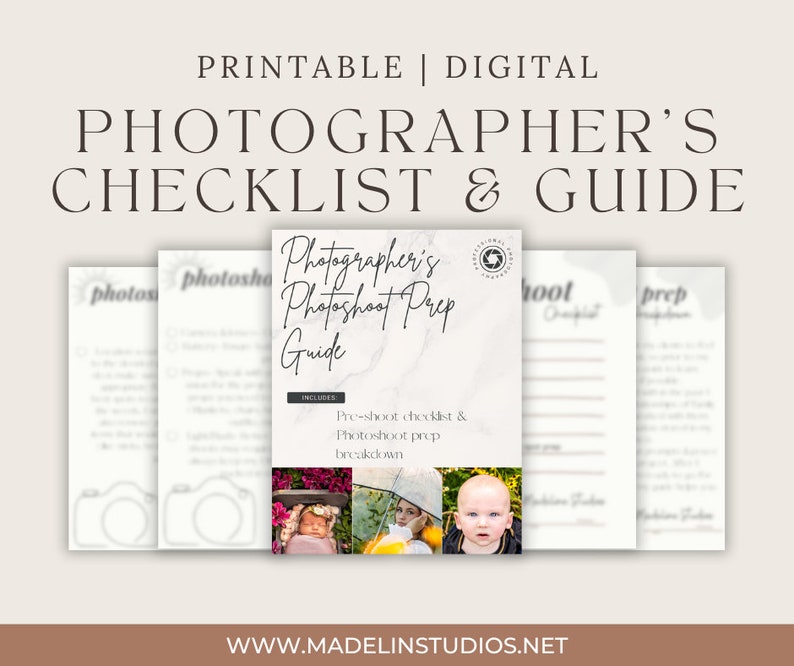 Photographer's Prep. Checklist & Guide - Etsy