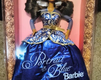 1997 Portrait in Blue Barbie - Etsy