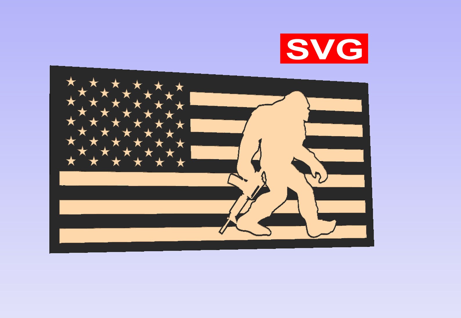 Flag Sasquatch Hunter SVG File for Wood Flags/vinyl/laser– Digital ...
