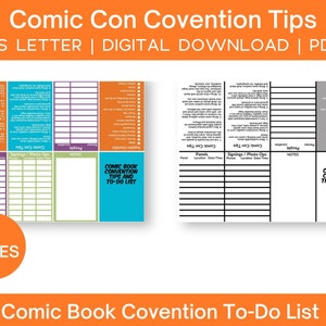 Comic Con Tips & To-do List | Printable, Pocket Planner, Digital ...