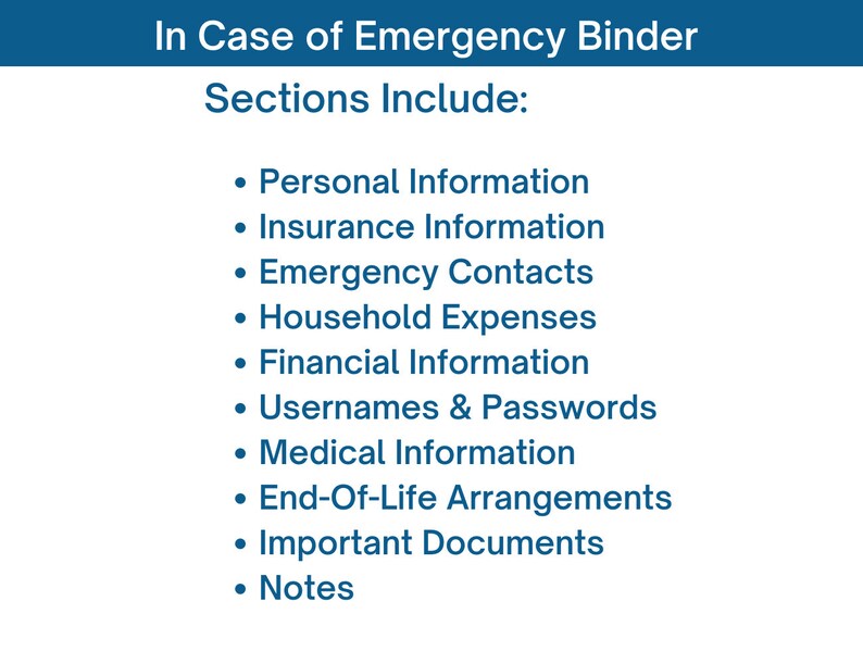 Emergency & Home Maintenance Binder BUNDLE Fillable and - Etsy