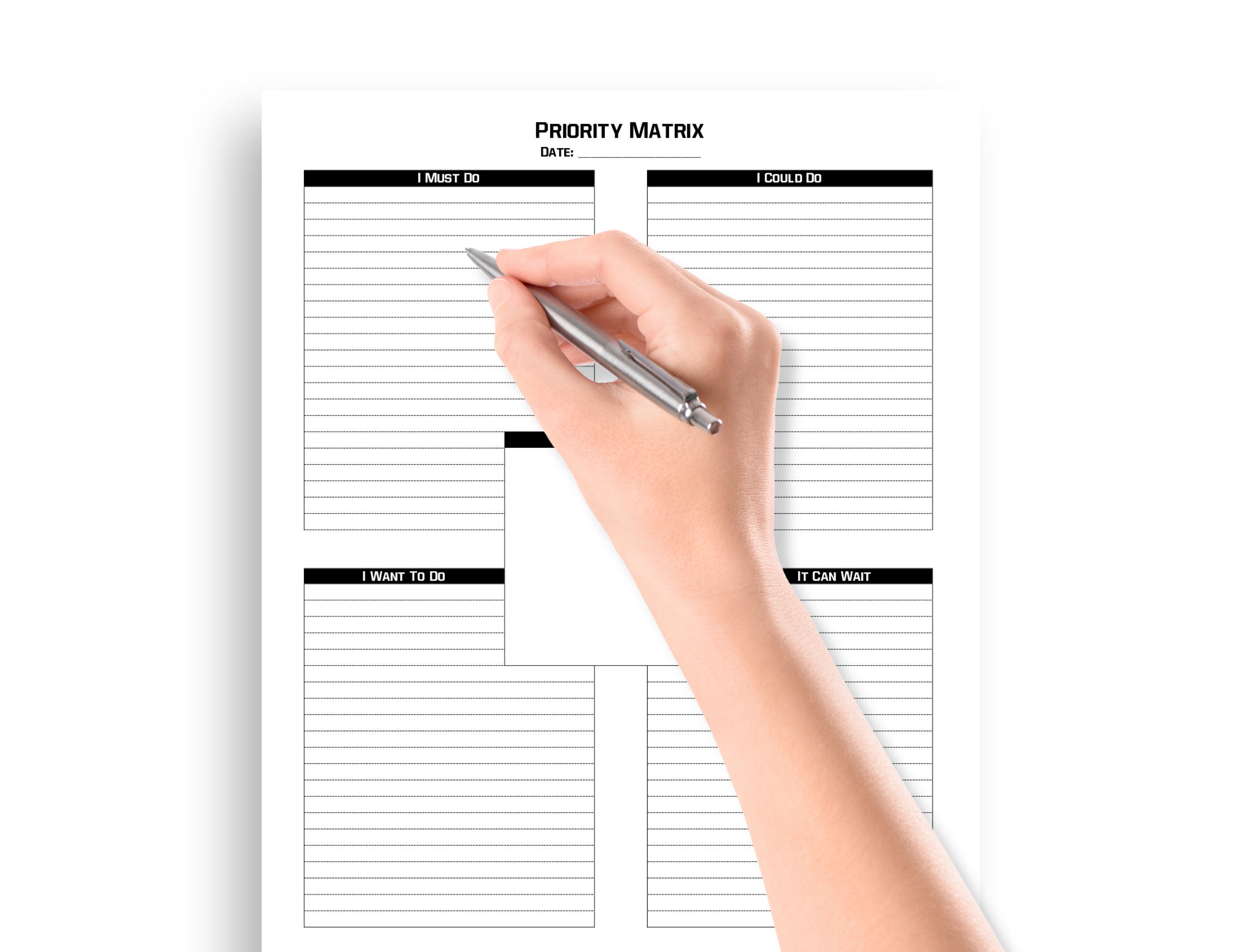 ADHD Priority Matrix to Do List | Daily Planner Template, Productivity ...