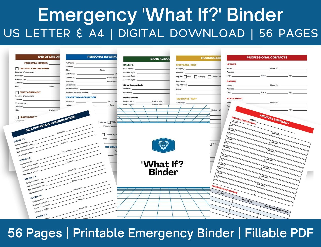 Emergency & Home Maintenance Binder BUNDLE Fillable and - Etsy