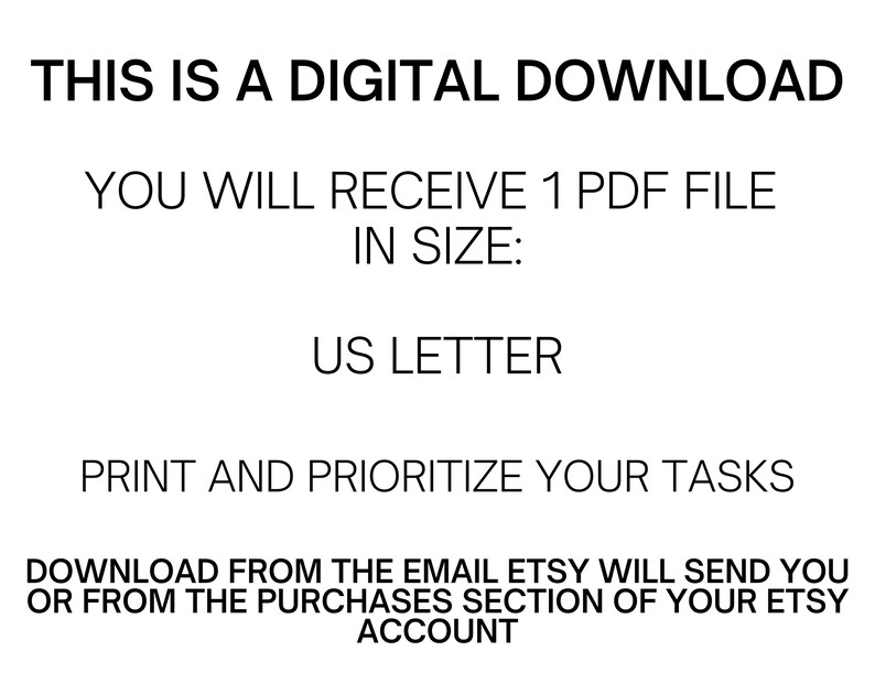 ADHD Priority Matrix to Do List Daily Planner Template, Productivity ...
