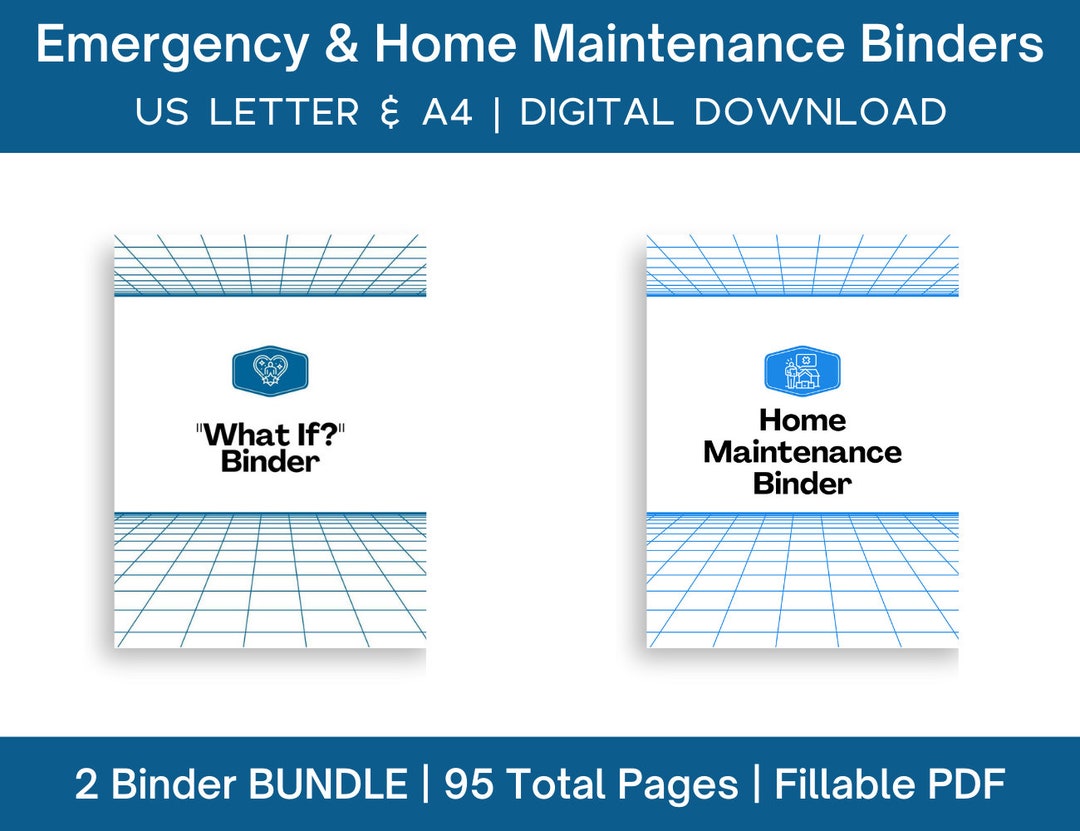Emergency & Home Maintenance Binder BUNDLE | Fillable and Printable PDF ...