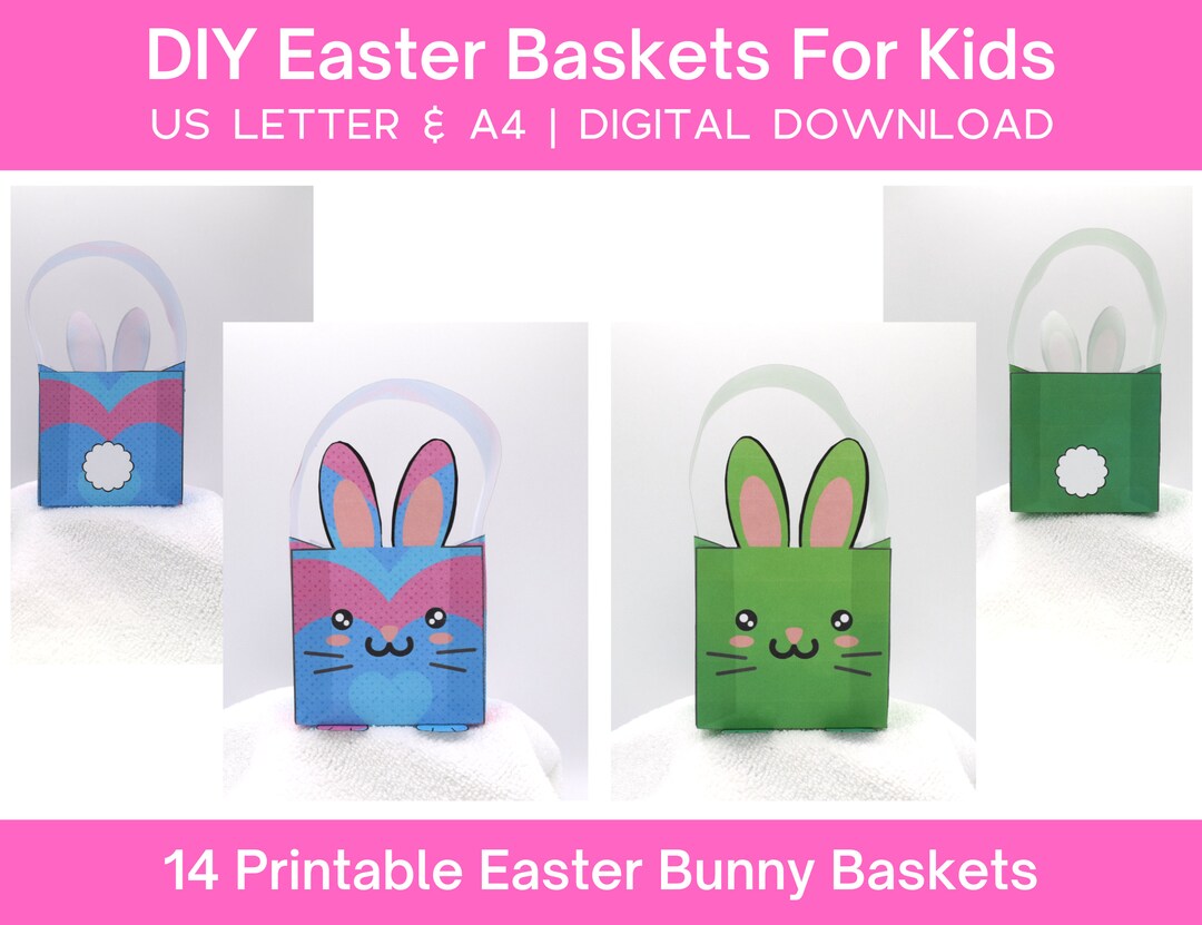 DIY Easter Bunny Basket for Boys and Girls | 14 Designs, Printable PDF ...