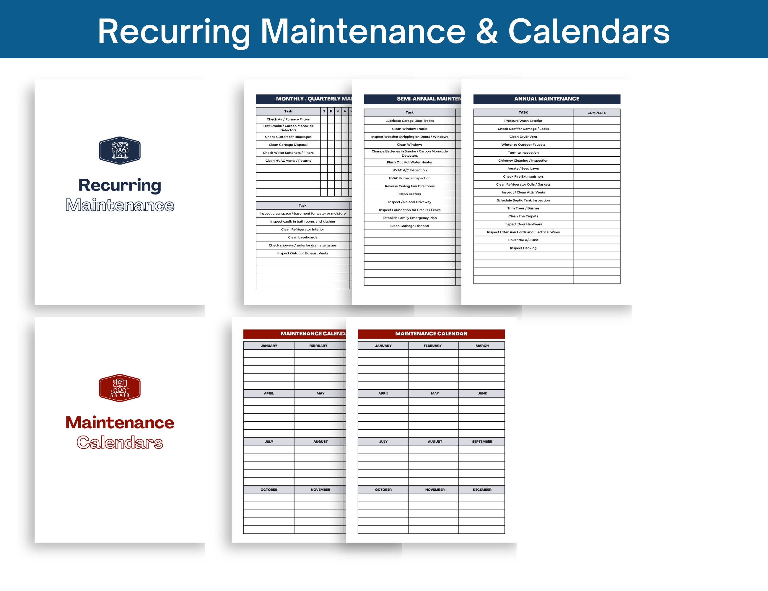 Home Maintenance Binder Fillable PDF Printable Maintenance - Etsy