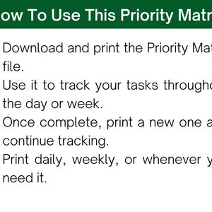ADHD Priority Matrix to Do List | Daily Planner Template, Productivity ...