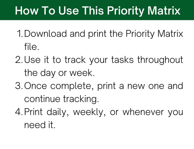 ADHD Priority Matrix to Do List Daily Planner Template, Productivity, Task Thoughts Organizer ...