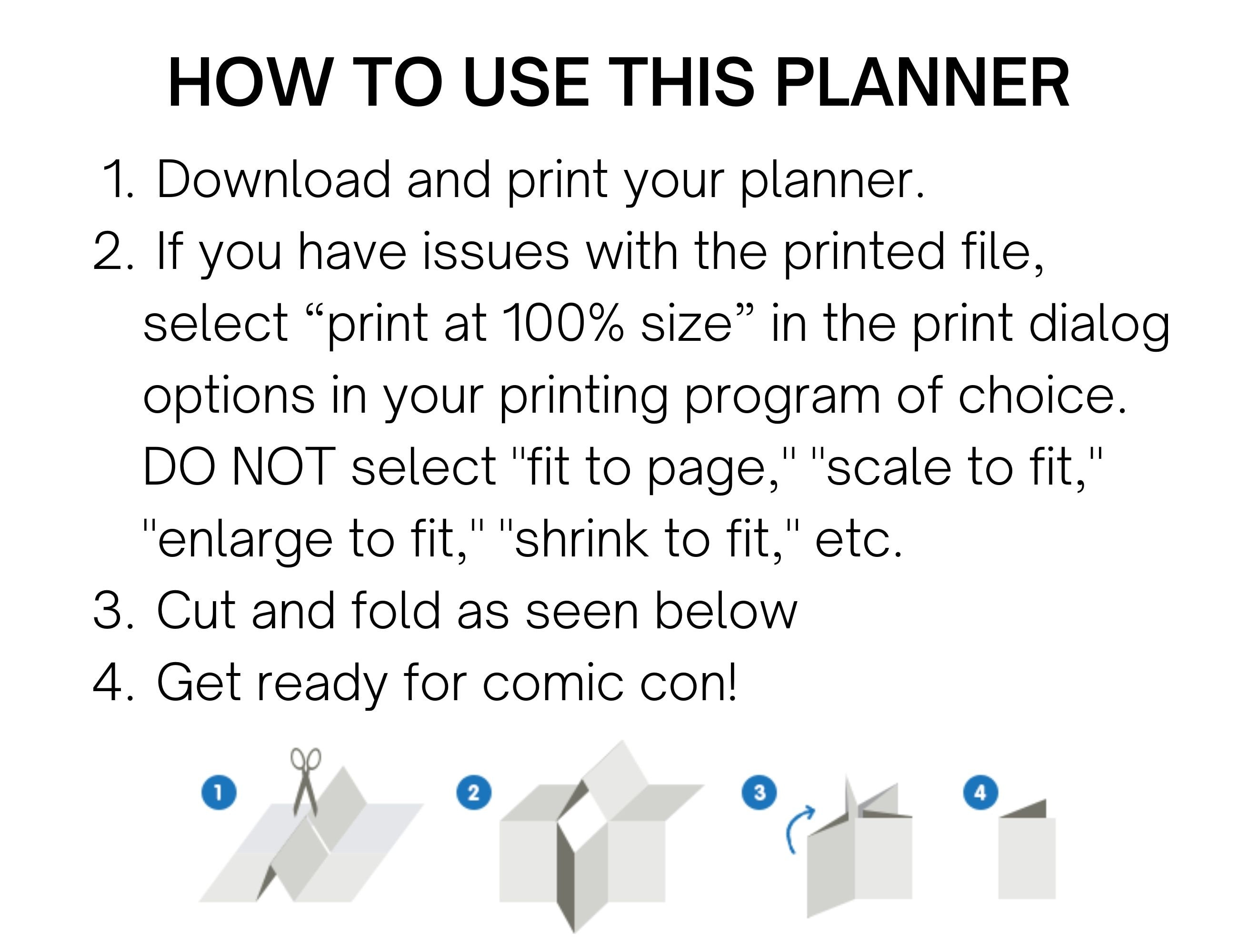 Comic Con Tips & To-do List | Printable, Pocket Planner, Digital ...
