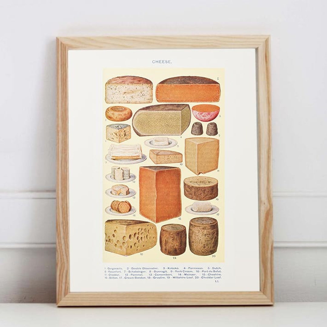 Cheese Printable, Vintage Print, Kitchen Print, Digital Download ...