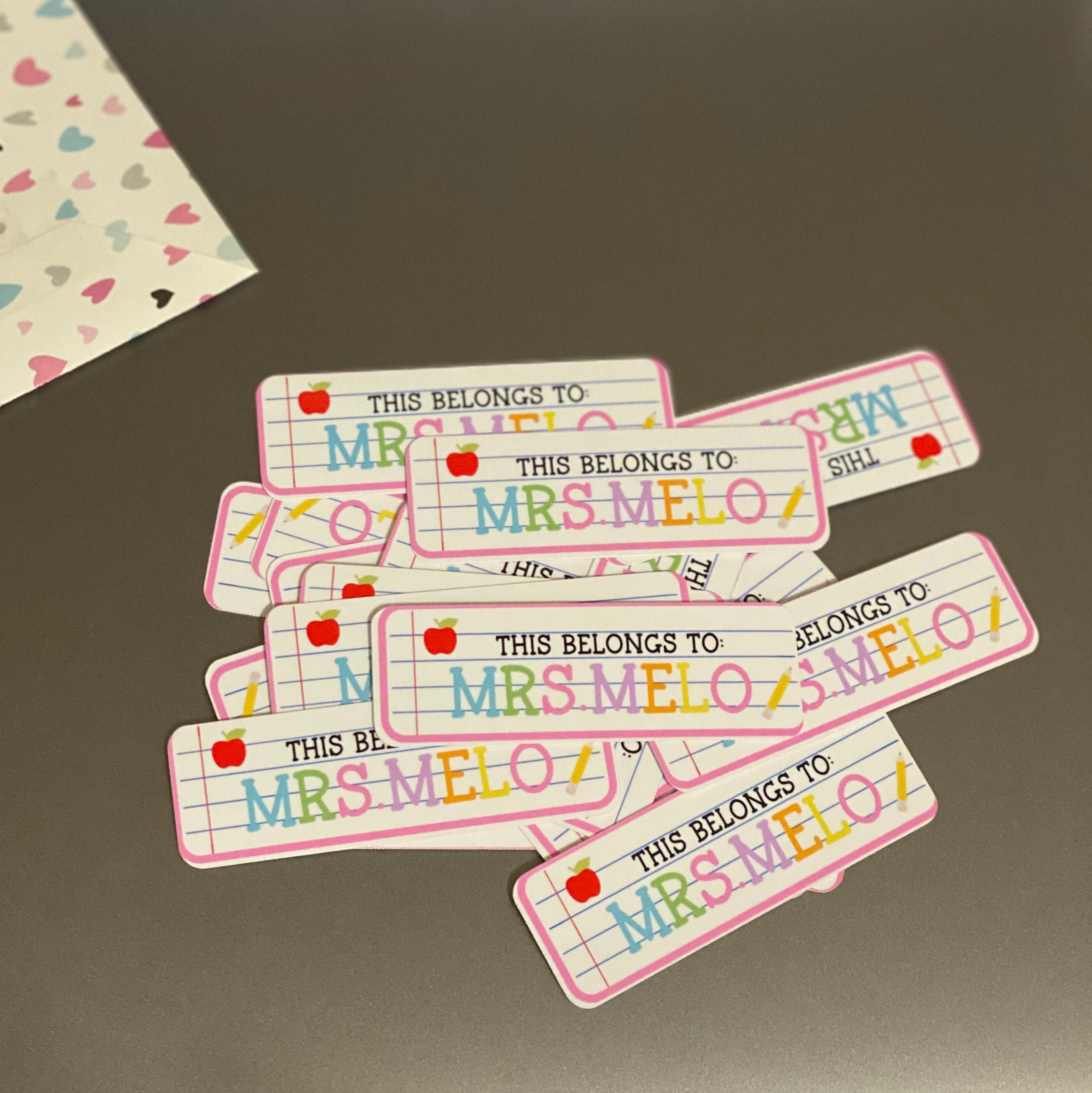 PRINTED : Teacher Book Labels - Personalized Name Labels - WATERPROOF ...