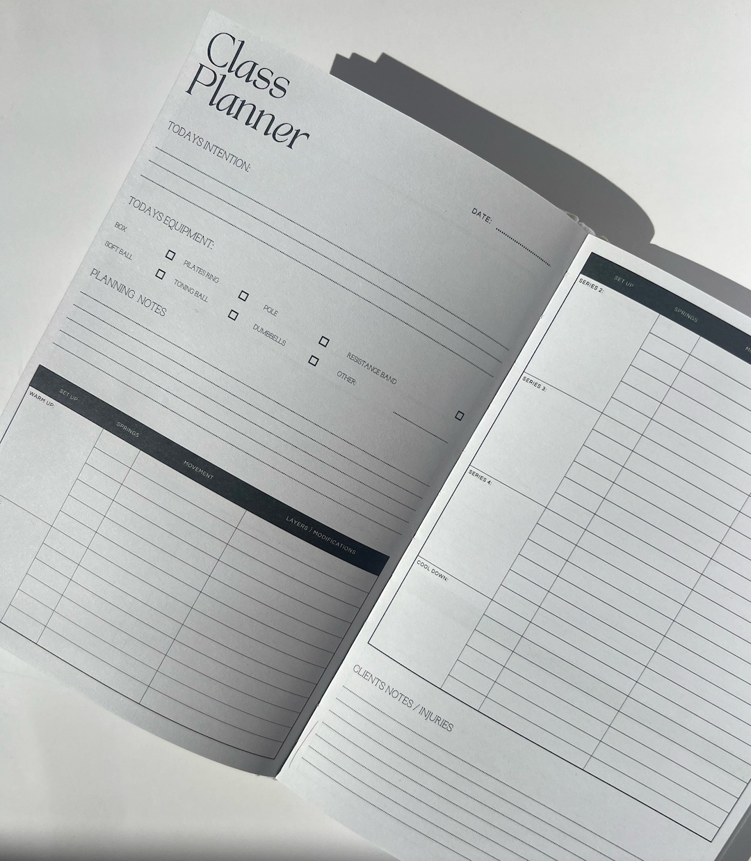 Pilates Class Planning Journal - Etsy
