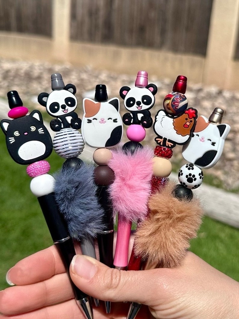 Fluffy Pens | Girly Office Supplies | Adorable Animal Pen | Fuzzy Pens ...