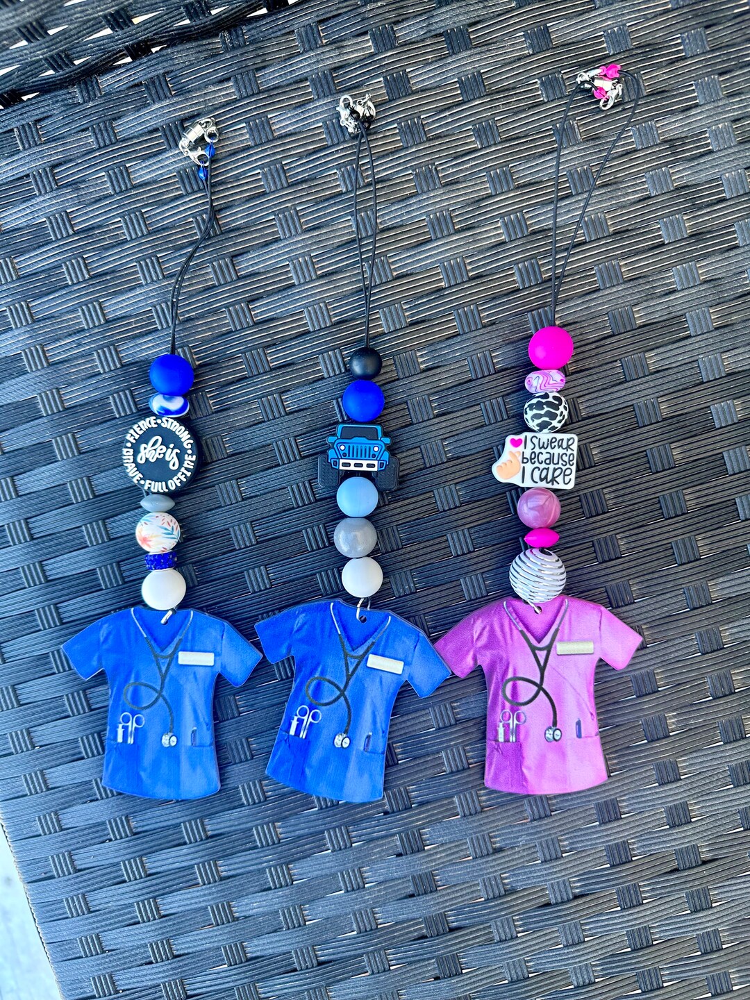 Nurse Car Charms | Rear View Mirror Charm | Doctor Car Charm | Scrub ...