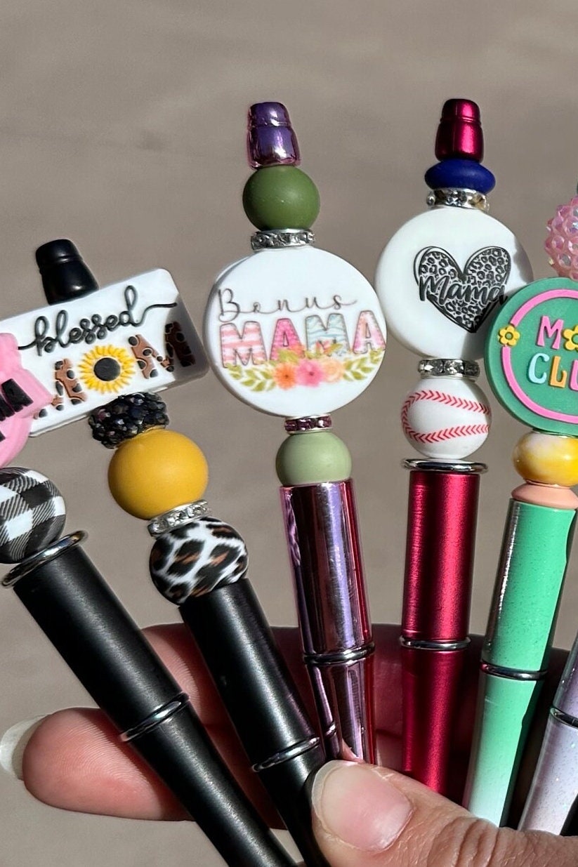 Beaded Mom Pens Hot Mess Mama Boy Mom Girl Mom Hot Mess Funny Pens ...
