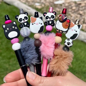 Fluffy Pens | Girly Office Supplies | Adorable Animal Pen | Fuzzy Pens ...