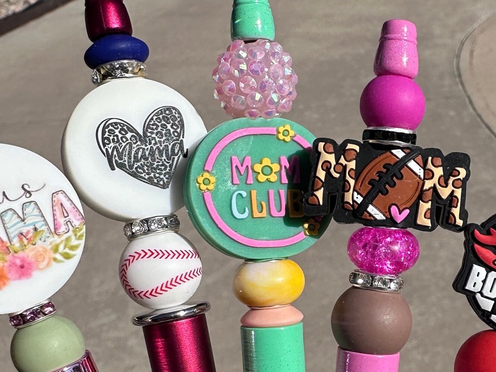 Beaded Mom Pens Hot Mess Mama Boy Mom Girl Mom Hot Mess Funny Pens ...