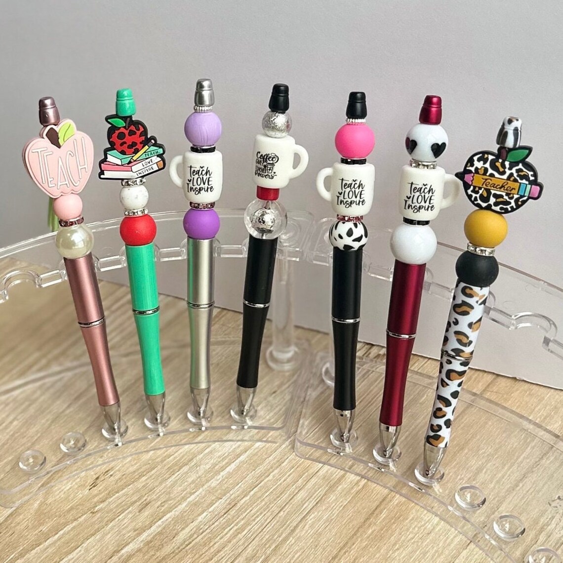 Teacher Beaded Pens Focal Bead Pens Teacher Appreciation Week School ...
