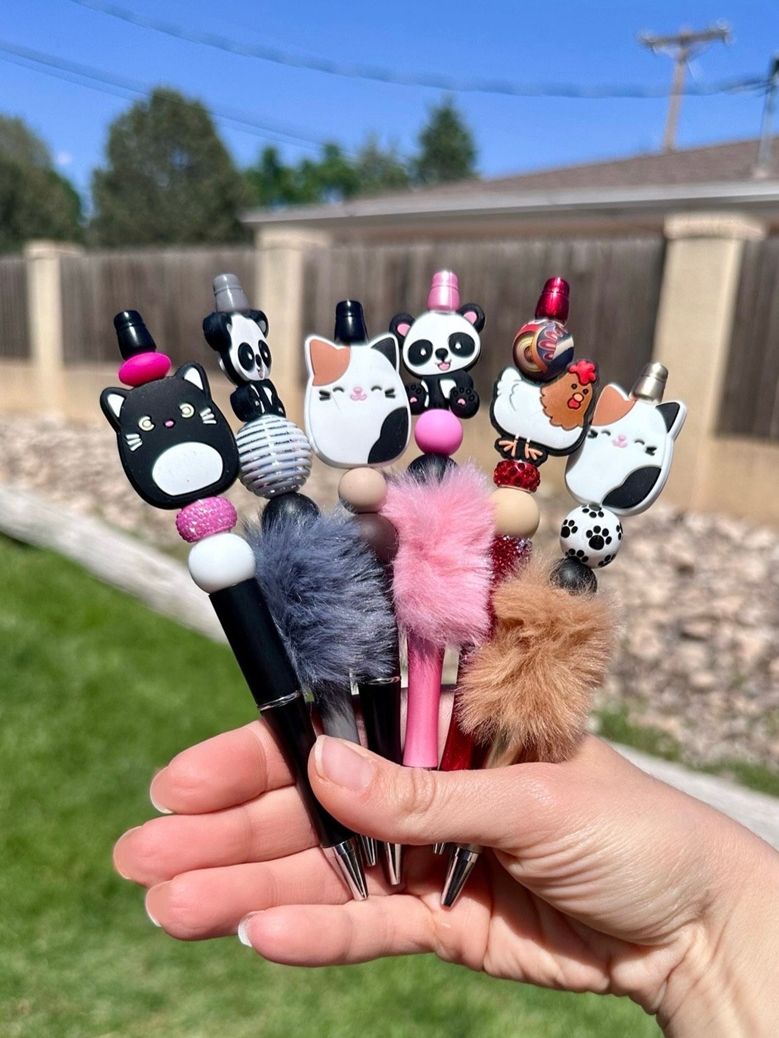 Fluffy Pens | Girly Office Supplies | Adorable Animal Pen | Fuzzy Pens ...