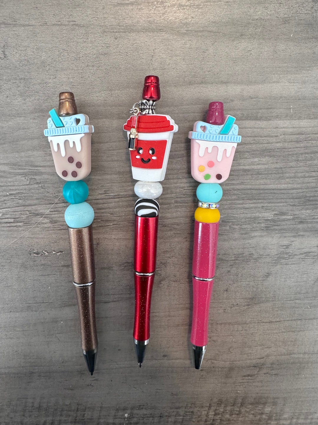 Beaded Pens | Bubble Tea Pens | Custom Ball Point Pens | Coffee Lover ...