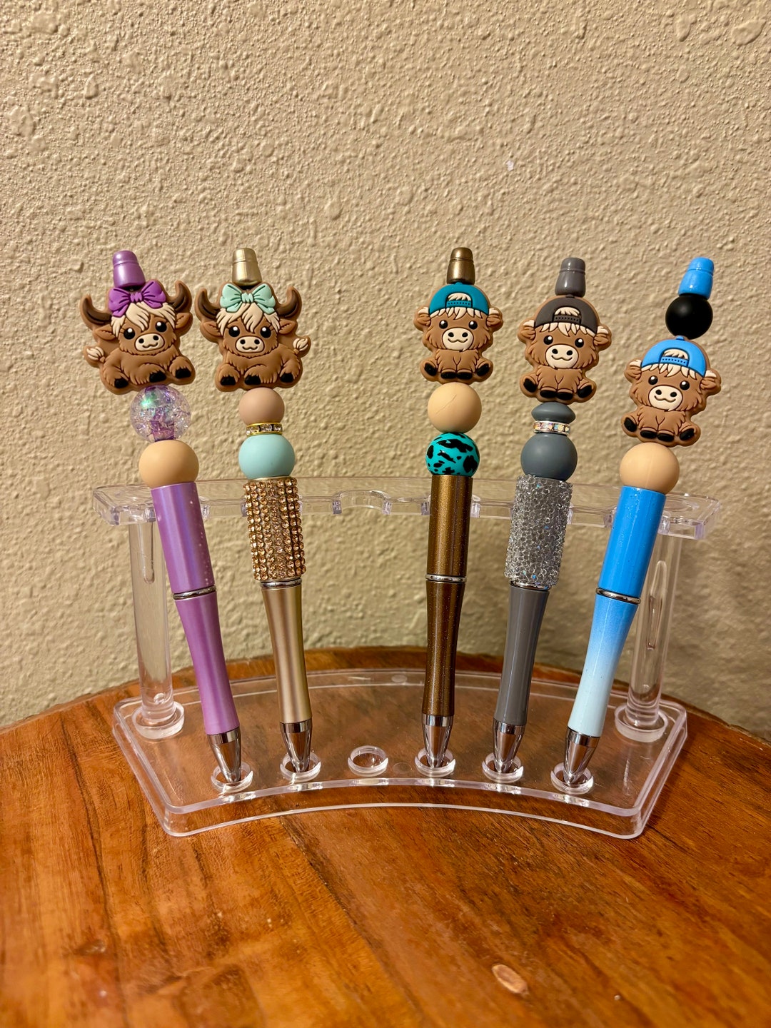 Cute Cow Pens | Baby Cow | Highland Cow | Beaded Pens | Focal Bead Pen ...