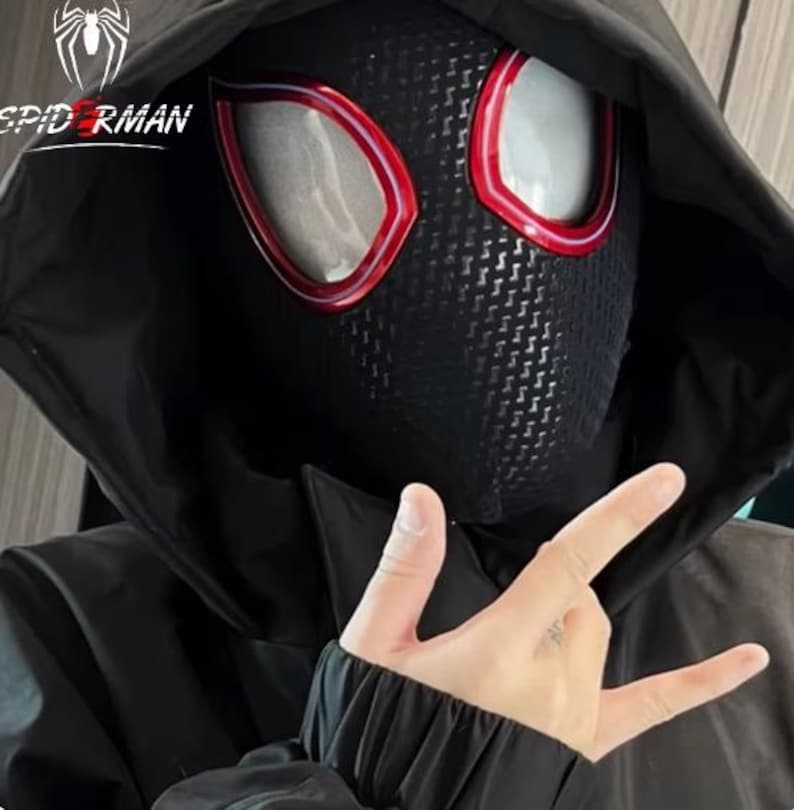 Spider-man Miles Morales Blinking Realistic Mask - Etsy