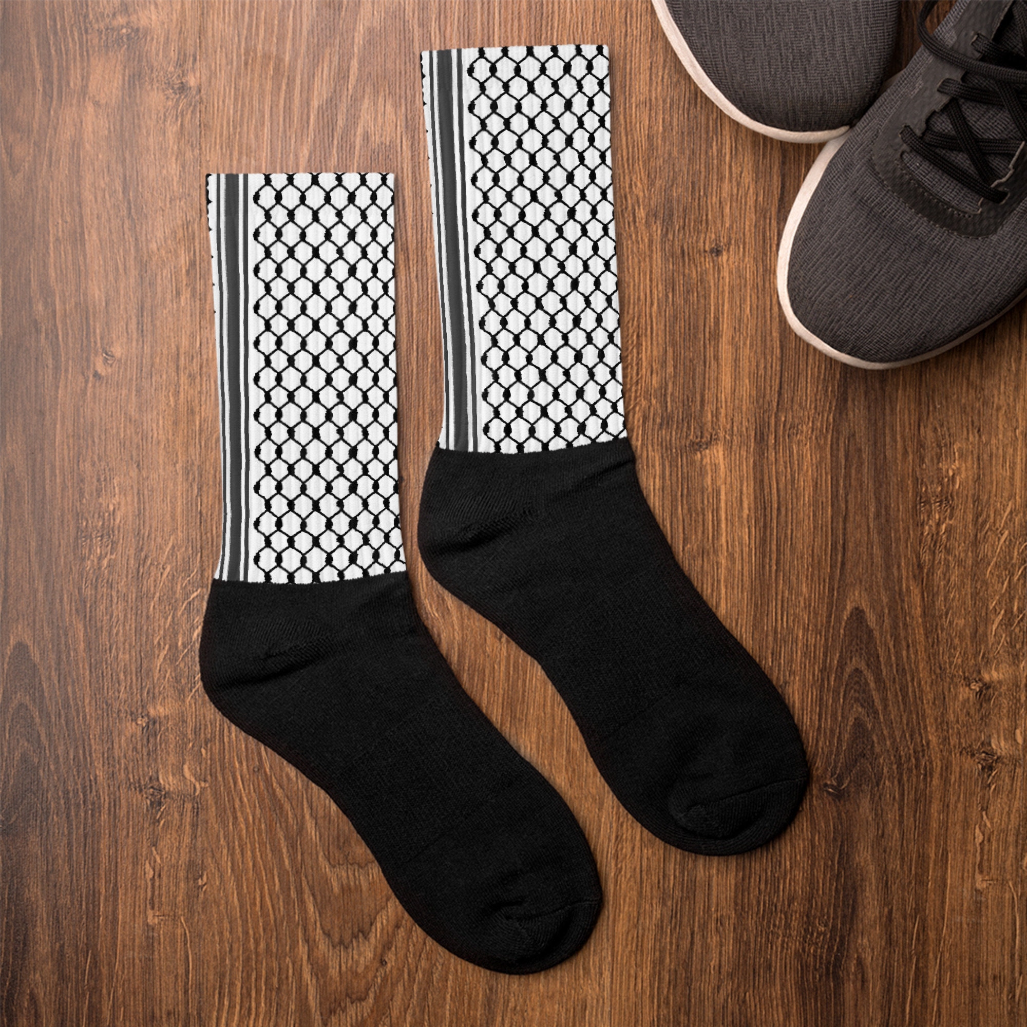 Palestine Socks Keffiyeh Texture Unisex Socks Eastern Arabic Design ...