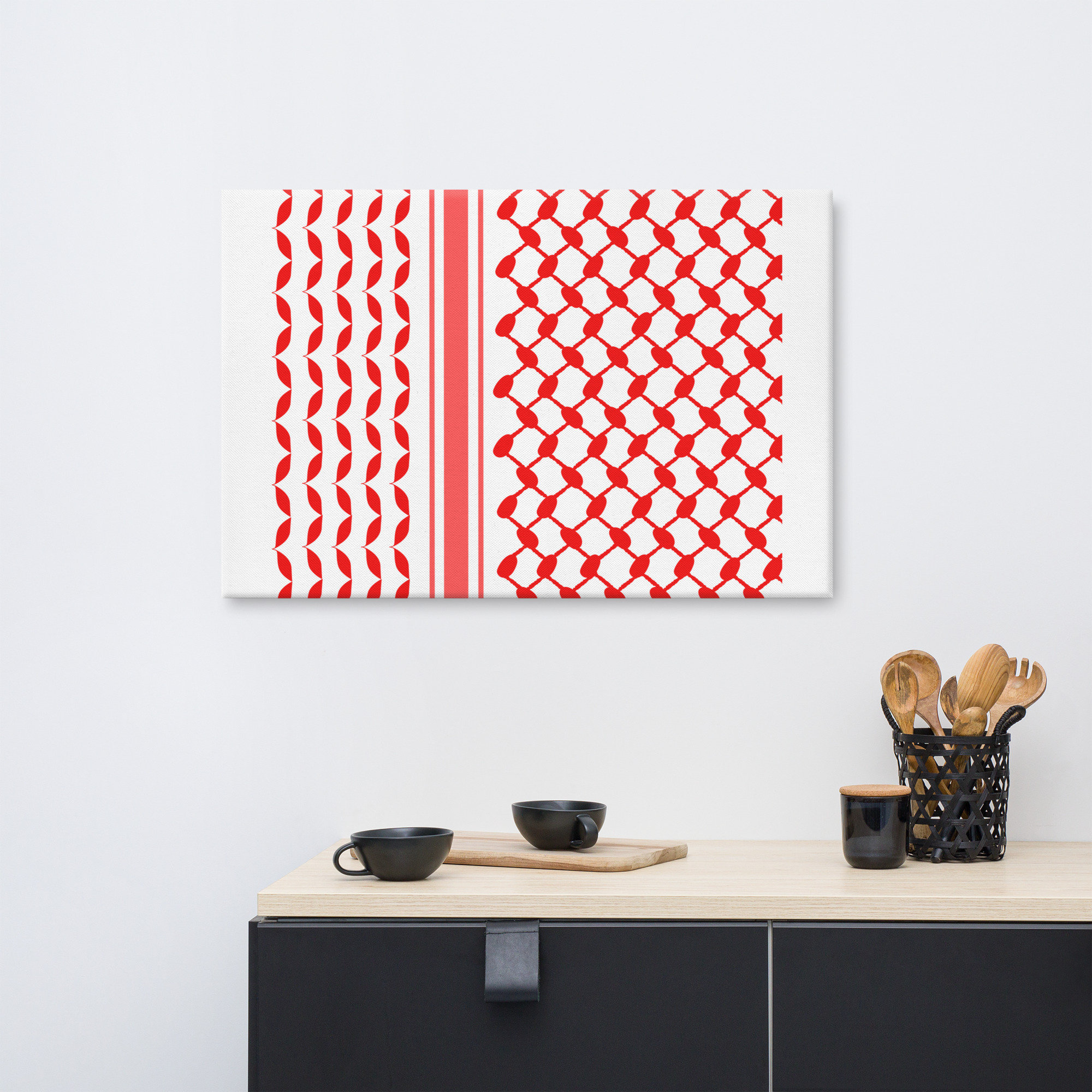Keffiyeh Canvas Palestinian Texture Design Red Keffiyeh Design Canvas ...