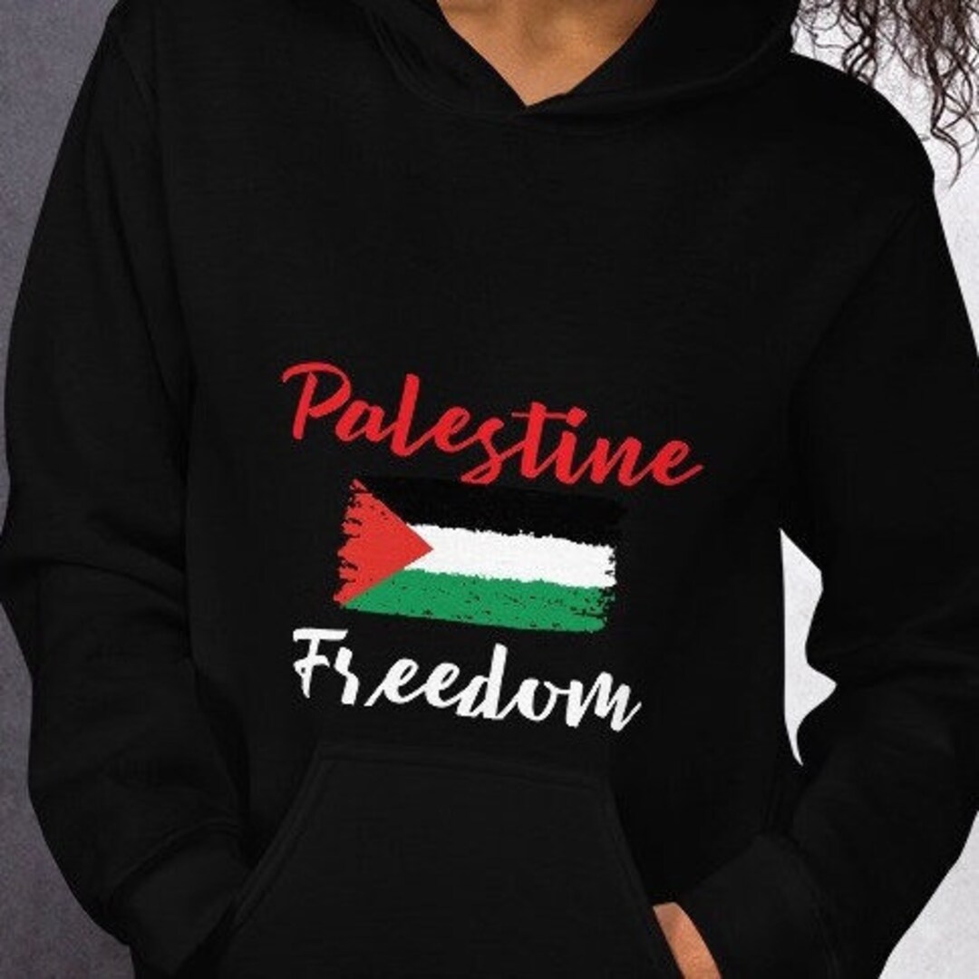 Palestine Hoodie Unisex Palestine Print With Text and Texture Unique ...
