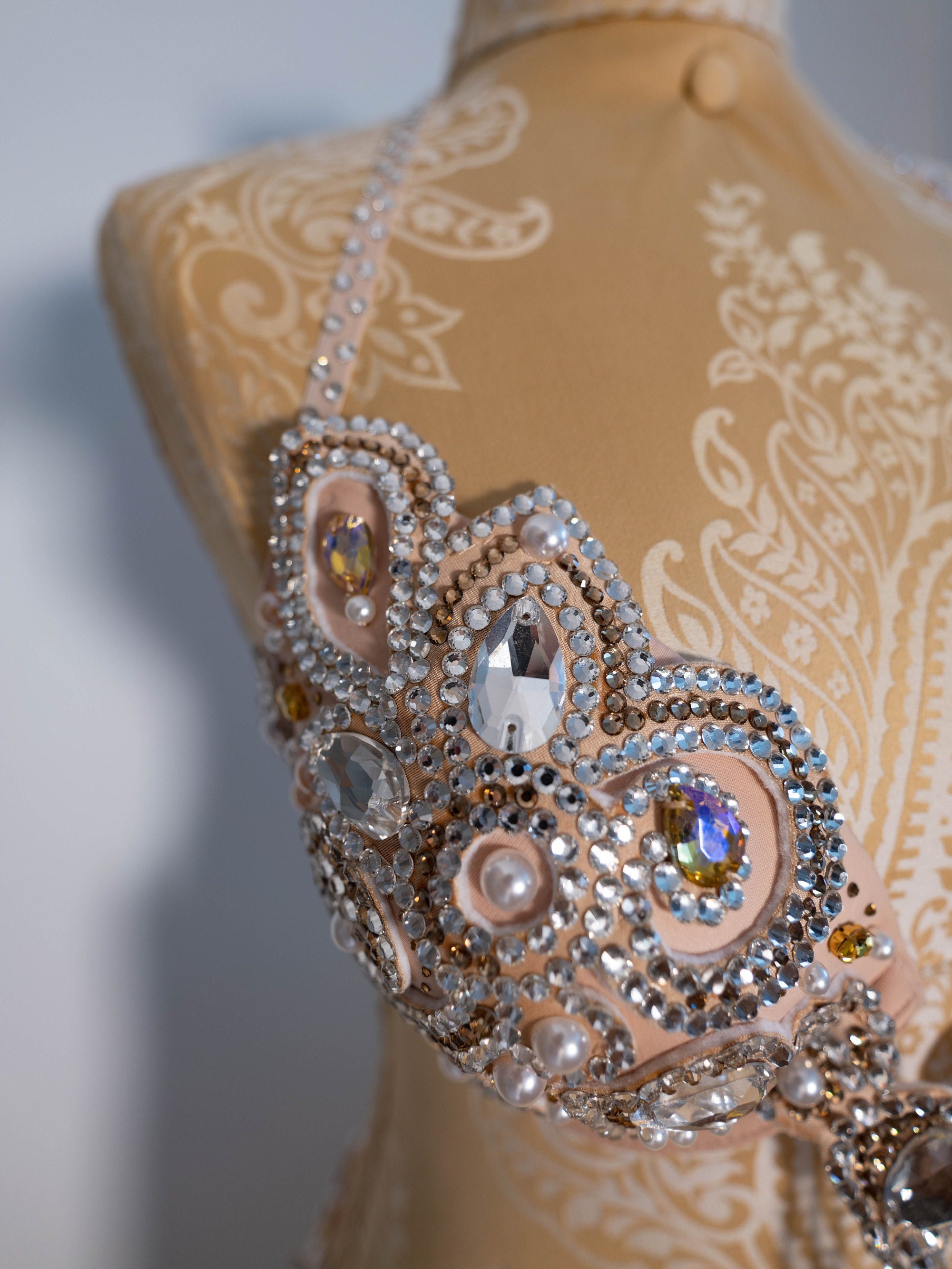 Golden Belly Dance Costume. Samba Carnival. Belt and Bra Set Burlesque ...