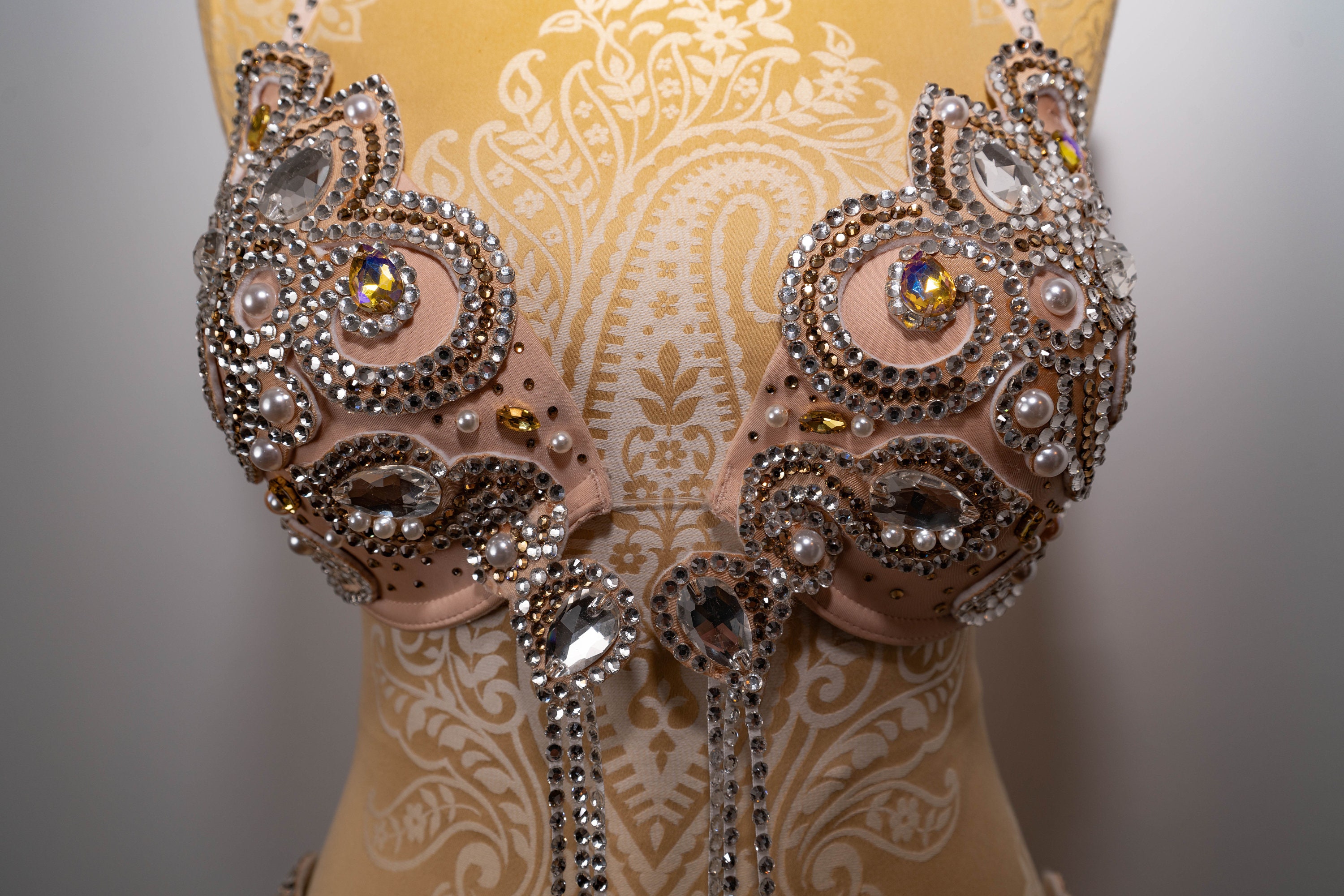 Golden Belly Dance Costume. Samba Carnival Costume. Belt and Bra Set ...
