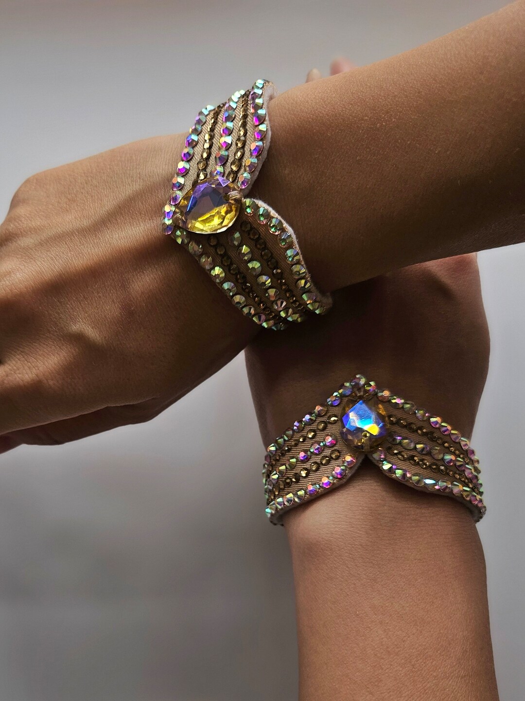 Crystal Rhinestone Dance Bracelet, Belly Dance, Ballroom, Carnival ...