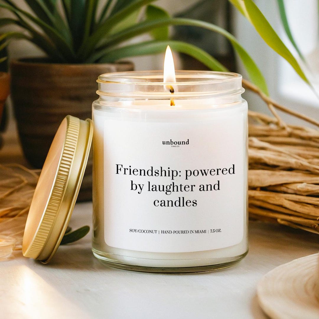 Friendship Candle Friendship Powered by Laughter and Candles Funny Best ...