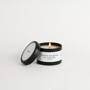 Lemon Picking in Amalfi Scented Candle | 3.2oz Coconut Soy Candle Travel Tin | Lemon Candle ...