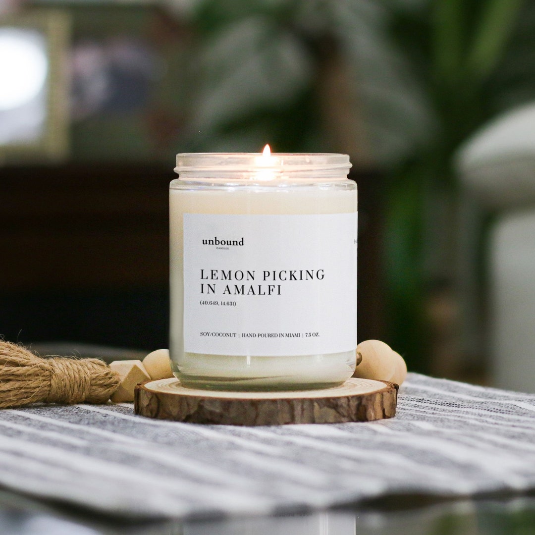 Lemon Picking in Amalfi Scented Candle | 7.5oz Coconut Soy Candle ...