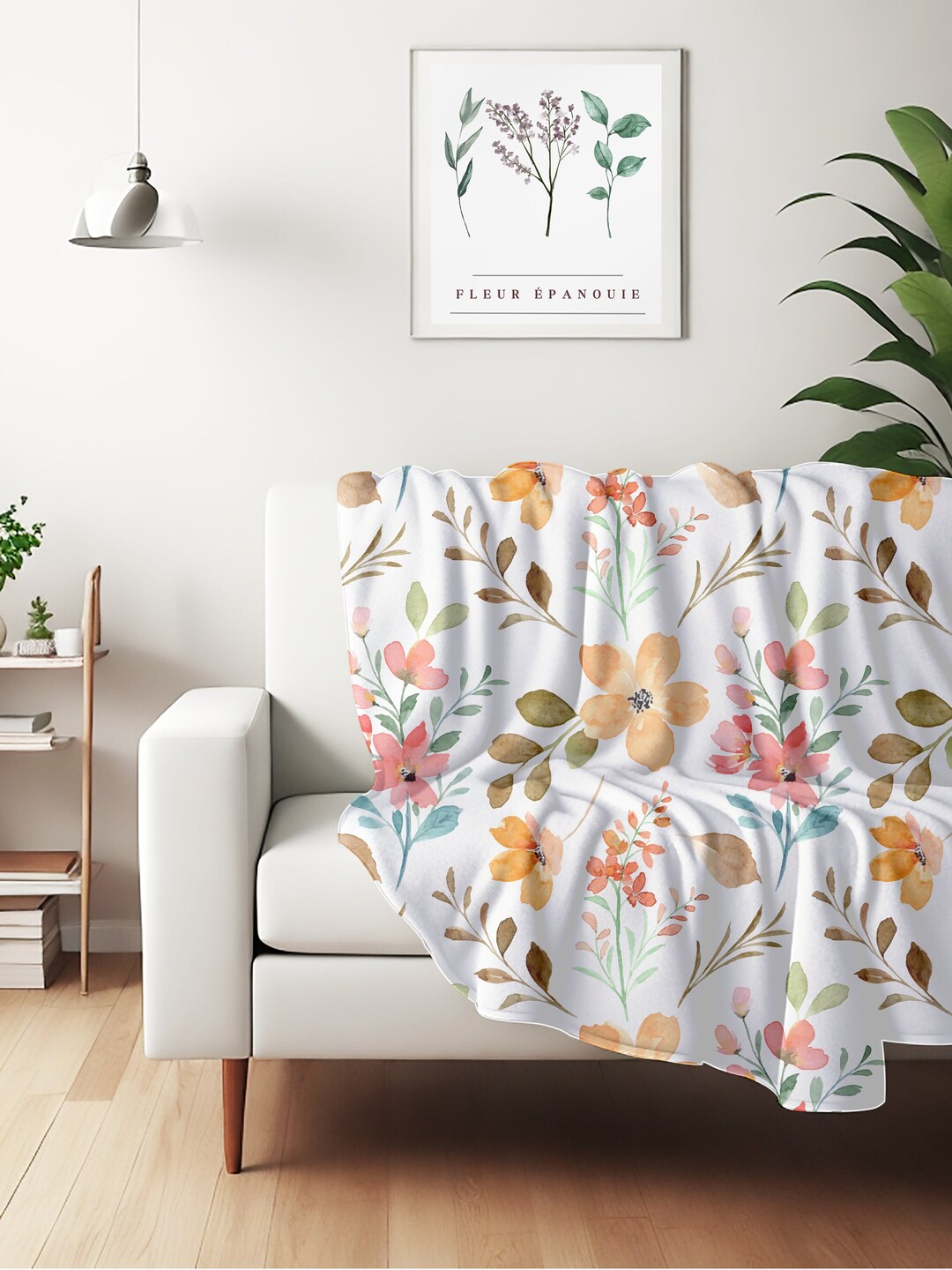 Boho Flower Blanket Floral Plush Throw Blanket Bohemian Floral ...