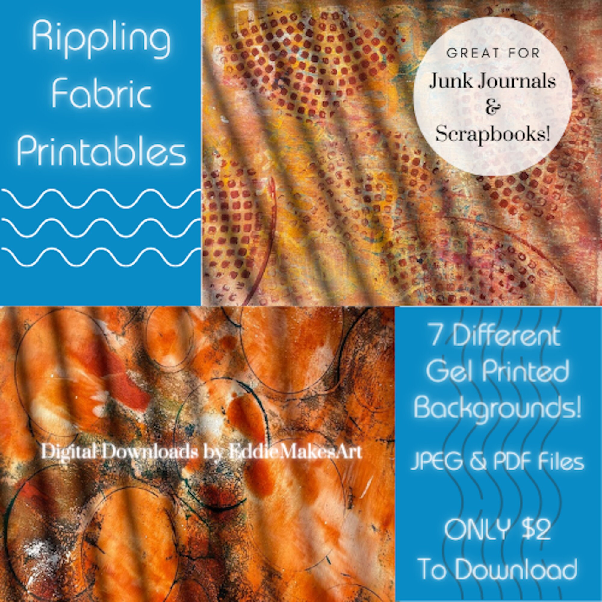 Rippling Fabric Printable Backgrounds NARANJA - Etsy