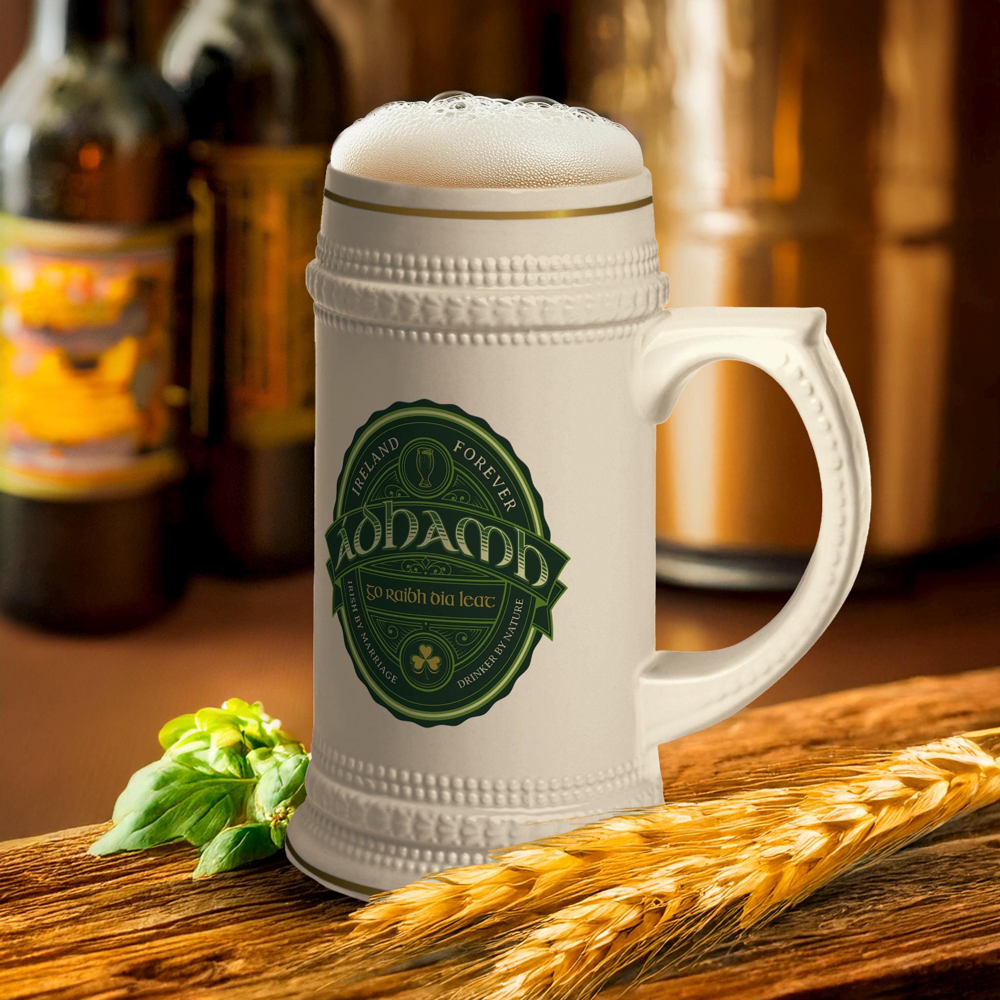 Personalized Ceramic Beer Stein - Custom Vintage Mug for Beer Lovers ...