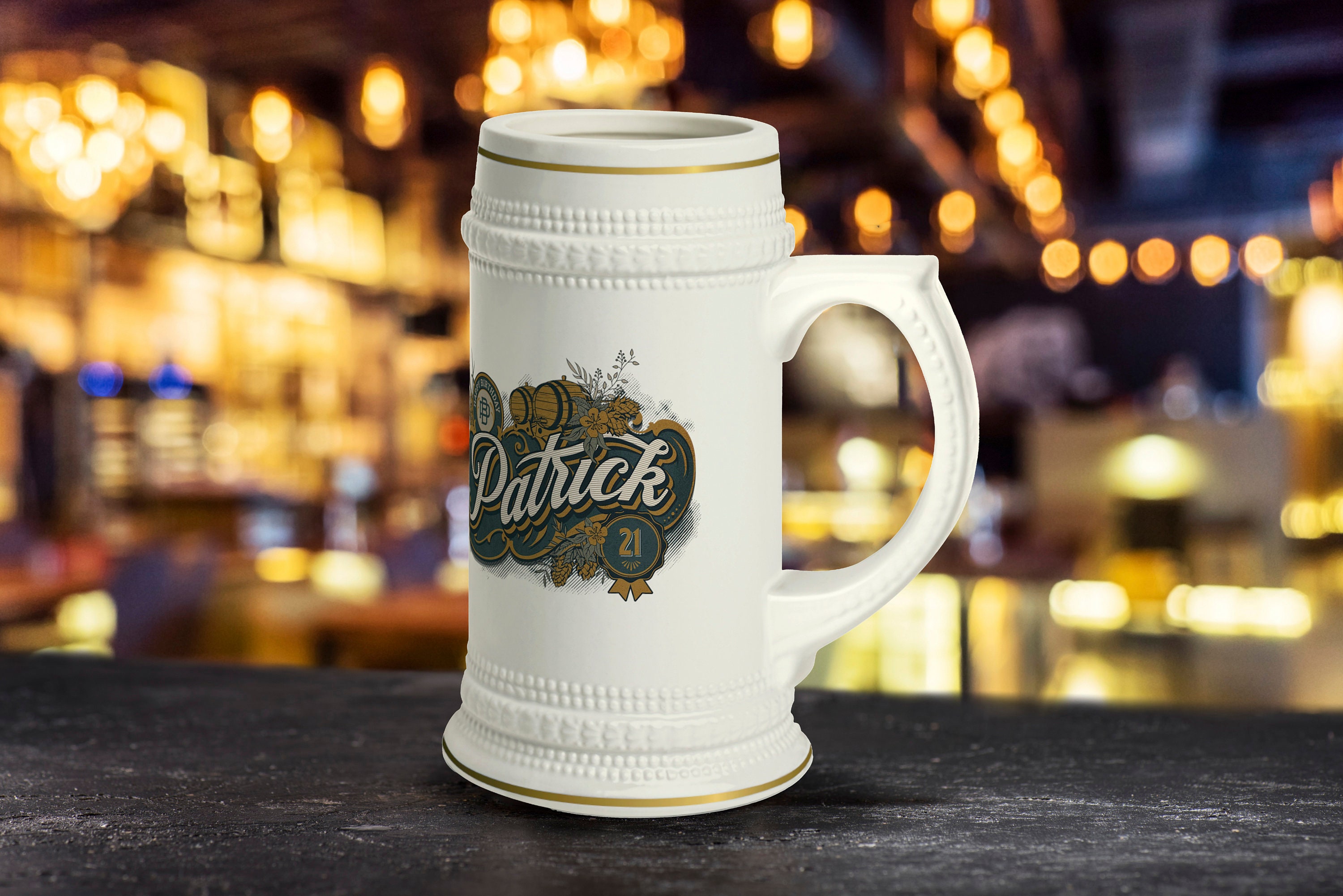 Personalized Vintage Style Beer Stein Customizable Mug for Groomsmen ...